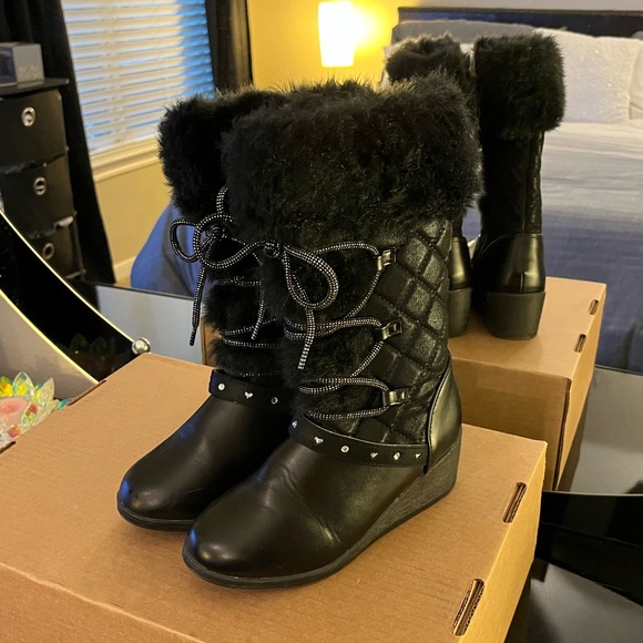 Shoes | Adorable Little Girls Sz 2 Black Highheel Boots | Poshmark